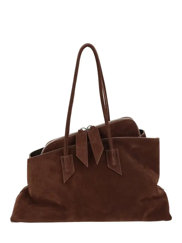 Attico La Passeggiata Suede Shoulder Bag - Brown