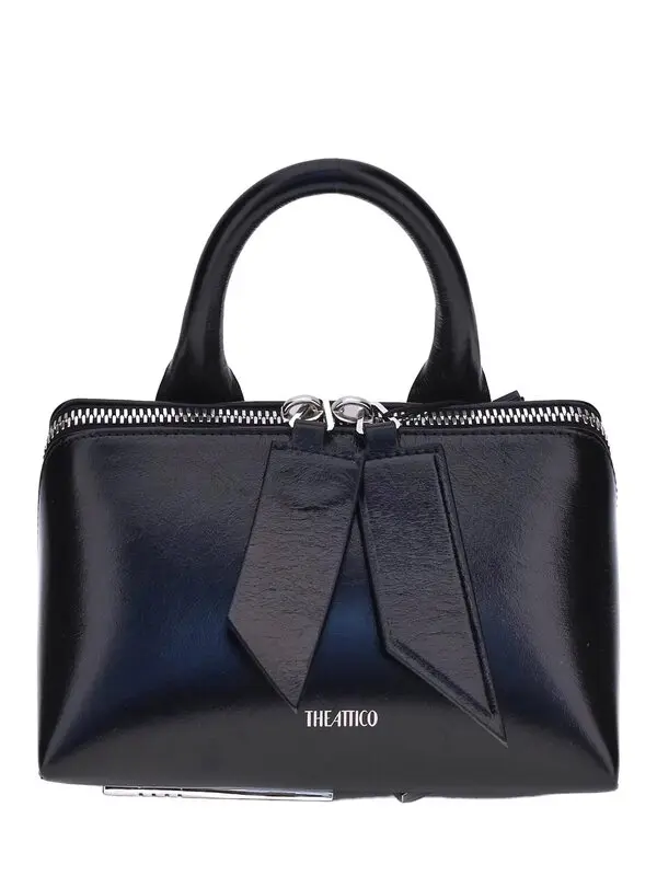 Attico Friday Handbag In Calfskin Leather - Black