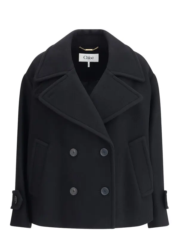 Chloé Oversize Short Coat - Black