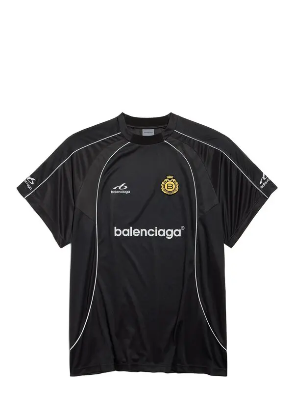 Balenciaga Technical Jersey Soccer T-shirt - Black