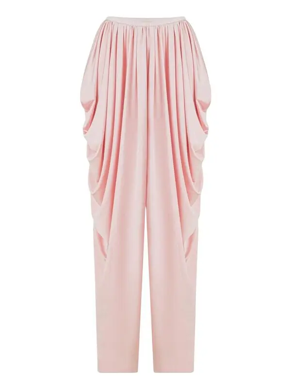 NOCTURNE Blush Draped Harem Trousers - Pink