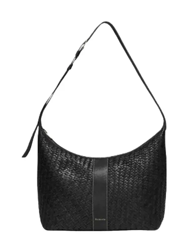 ÉCOTORIE Frisco Handwoven Upcycled Organic Leather Crossbody Bag - Black
