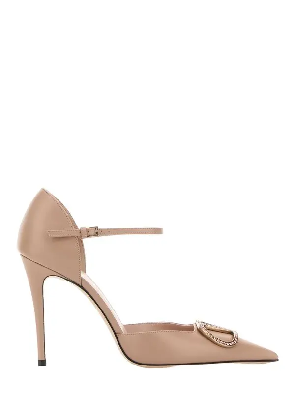 Valentino Garavani Antiqued Leather Vlogo Signature Pumps - Pink