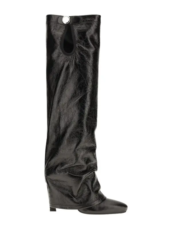 Attico Knee-high Stiletto Boots - Black