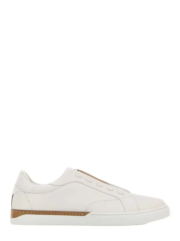 Fendi Chalk Leather Slip-on Sneakers - White