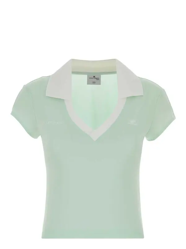 COURREGES Mint Polyester Polo Shirt - Green