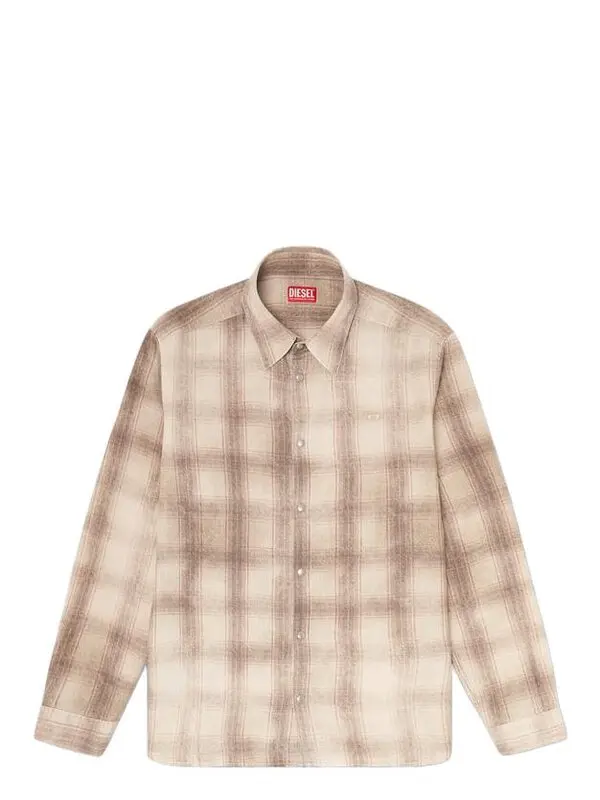 DIESEL® Check Shirt In Fluid Fabric - Brown