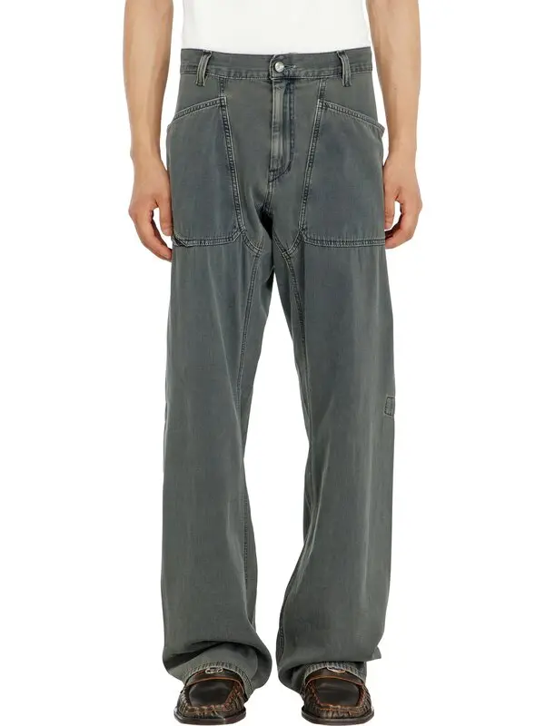 DIESEL® D-zeta Relaxed Fit Jeans With Maxi Utility Pockets - Grey