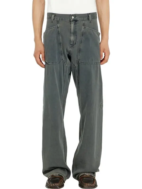 DIESEL® D-zeta Relaxed Fit Jeans With Maxi Utility Pockets - Grey