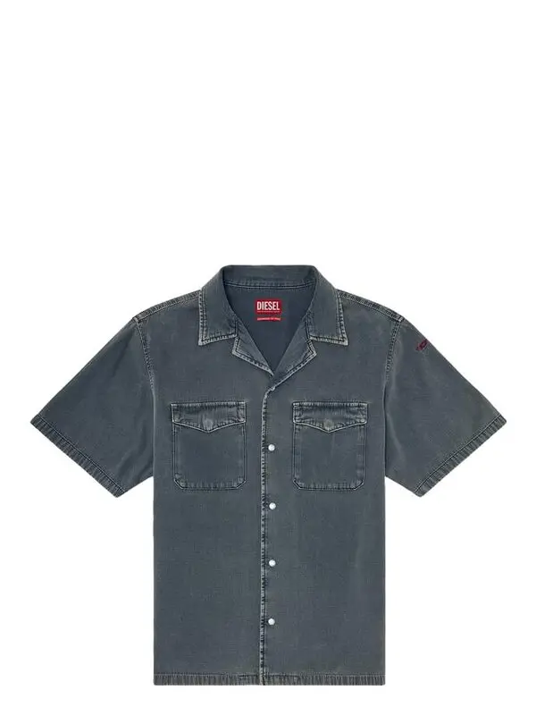 DIESEL® Bowling Shirt In Coloured Denim - Grey