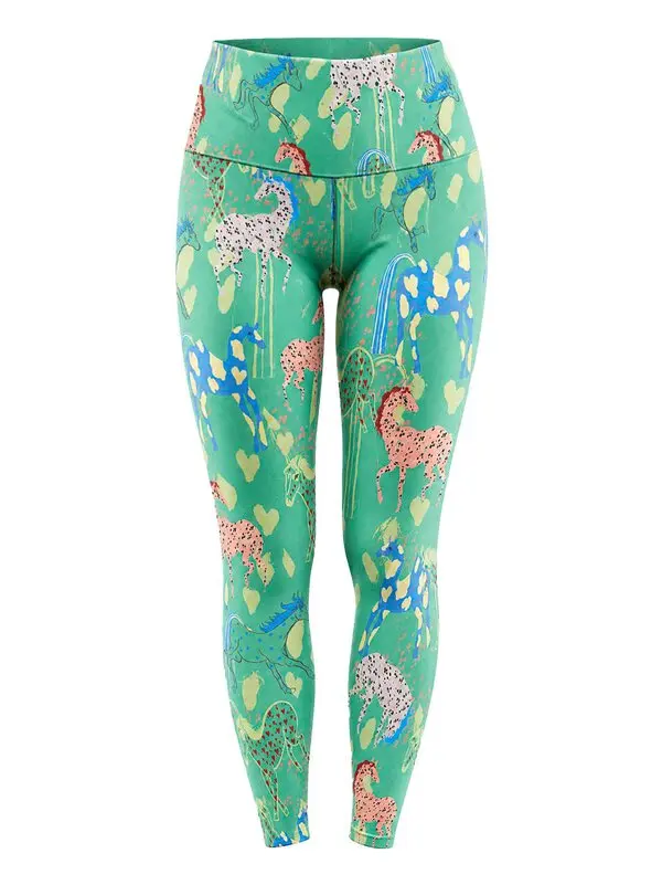 PITAYA YOGA Khutulun's Horses Leggings Bamboo - Green