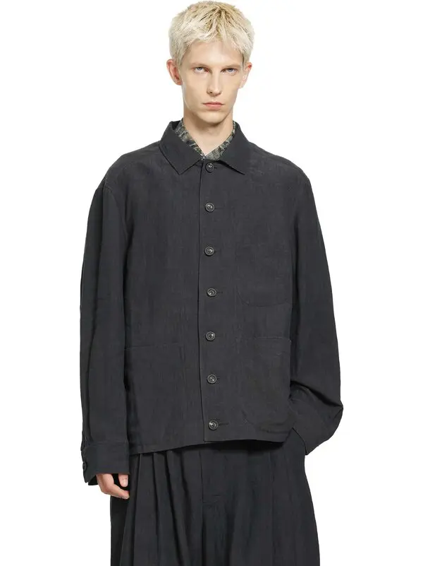 ZIGGY CHEN Spread Collar Chore Jacket - Grey
