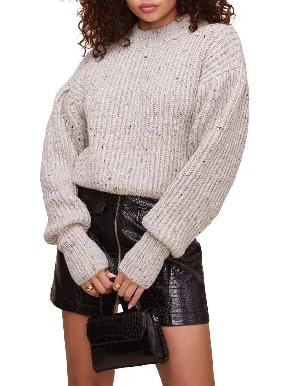 Astr The Label Regis Sweater - Gray Speckle