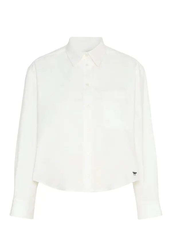 Max Mara Cotton Cropped Shirt - White