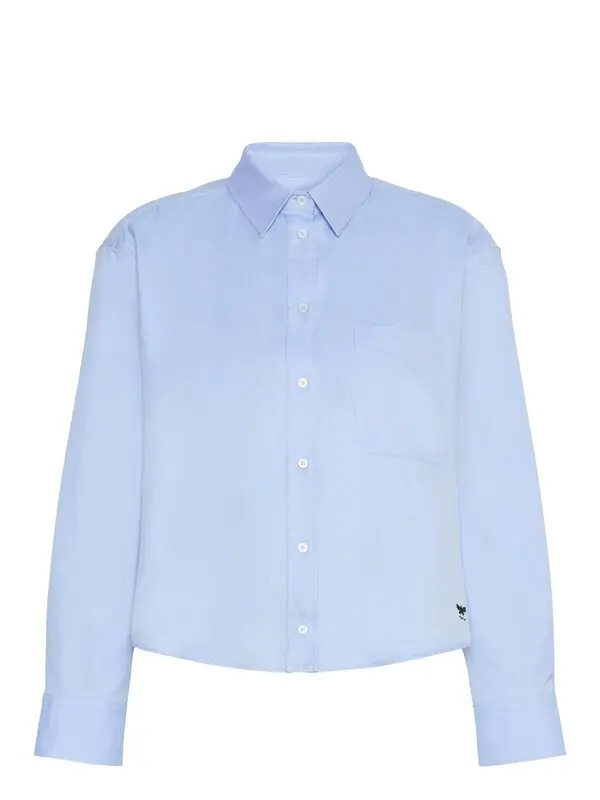 Max Mara Cotton Cropped Shirt - Turquoise