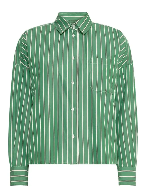 Max Mara Striped Cotton Shirt - Green