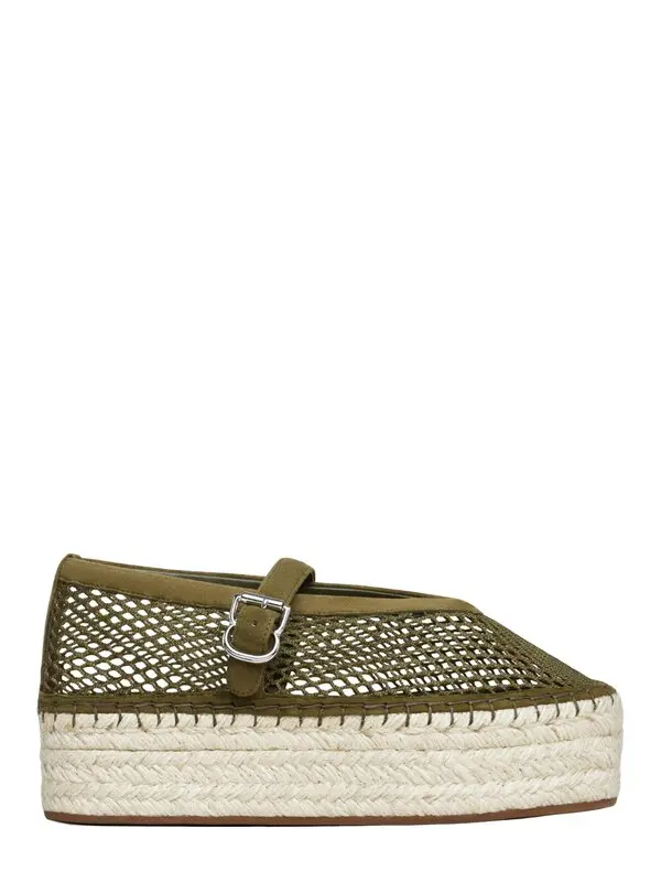 Alaïa Suede Mesh Espadrilles - Green