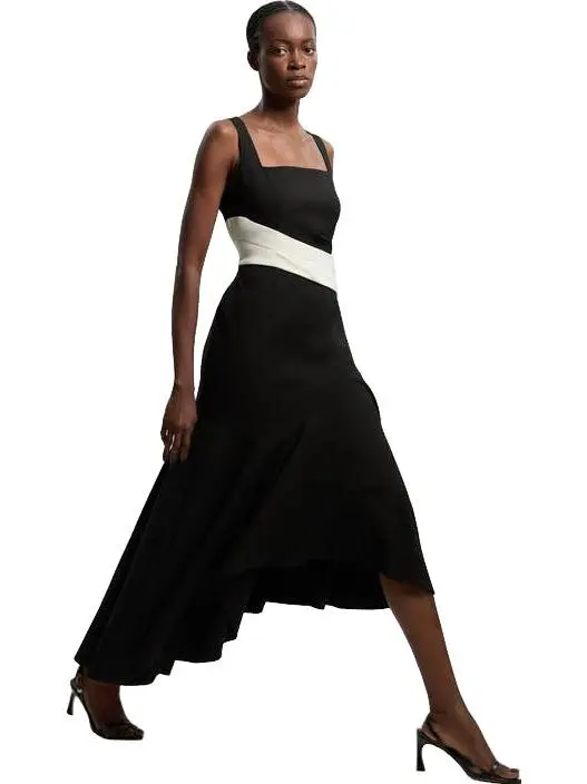 Karen Millen Strappy Asymmetrical Maxi Dress - Mono