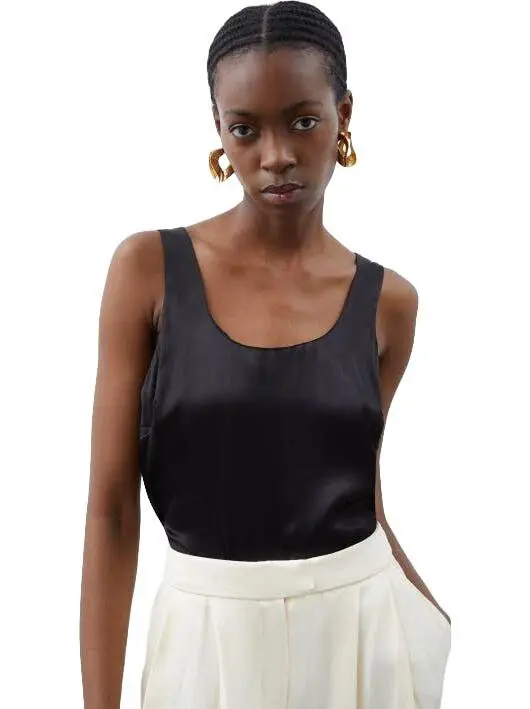 Karen Millen Satin Cami Top - Black