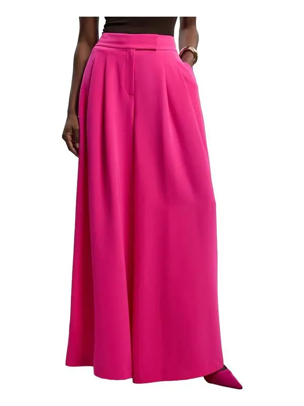 Karen Millen Wide Leg Tailored Trousers - Pink