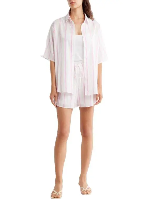 PETAL & PUP Costa Striped Shirt And Shorts Set - White