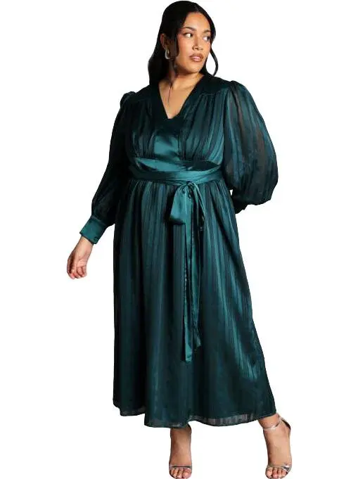 Coast Plus Stripe Maxi Dress - Emerald