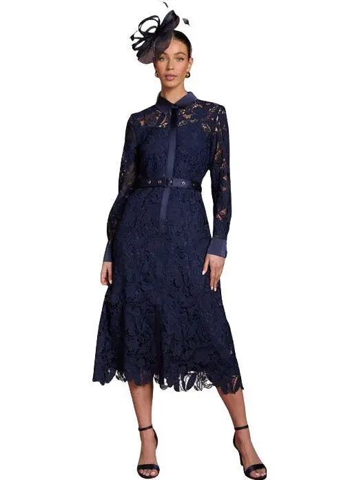 Coast Lace Shirt Dress - Navy
