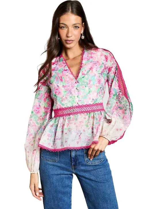 Coast Organza V-neck Blouse - Pink
