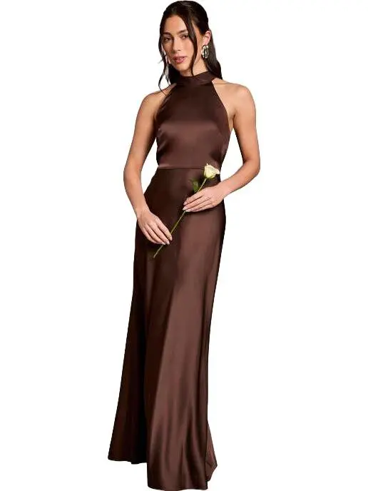 Coast Halter Neck Maxi Dress - Espresso