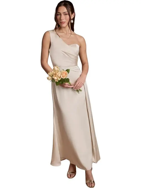 Coast Asymmetric One-shoulder Maxi Dress - Champagne