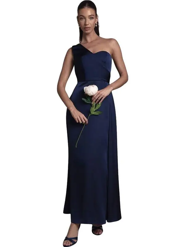 Coast Asymmetric One-shoulder Maxi Dress - Navy