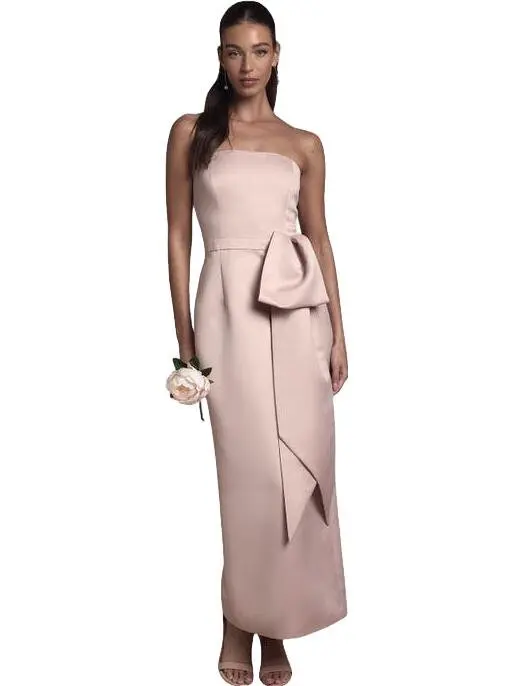 Coast Bandeau Bow-waist Maxi Dress - Blush
