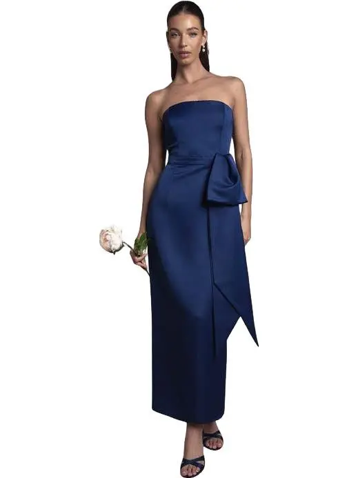 Coast Bandeau Bow-waist Maxi Dress - Navy