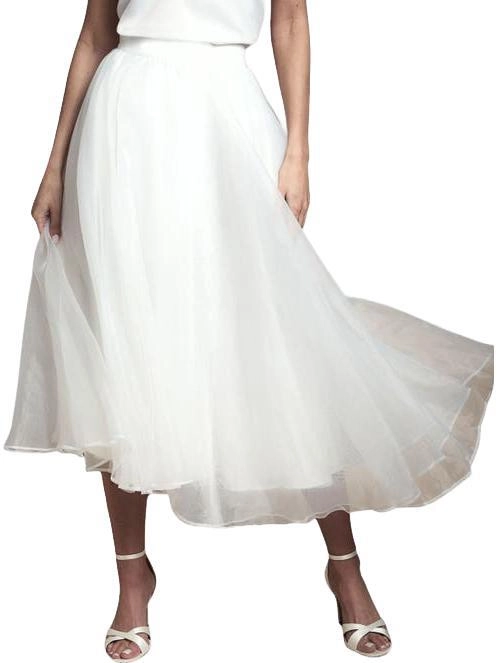 Coast Organza Midi Skirt - Ivory