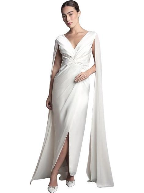 Coast Cape Sleeve Satin Maxi Dress - Ivory