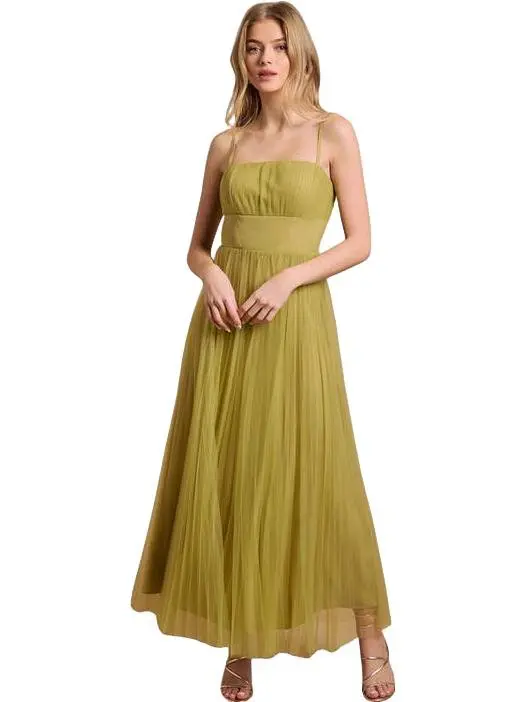 OASIS Corset Detail Maxi Dress - Soft Lime