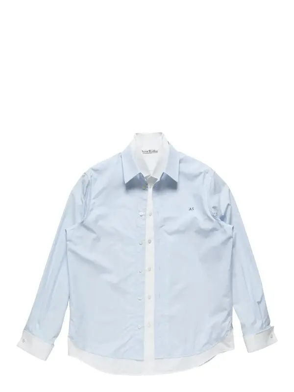 Acne Studios Layered Poplin Button-up Shirt - Blue/white
