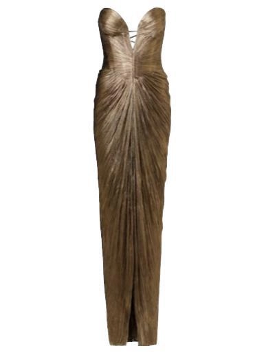 MARIA LUCIA HOHAN Alessandra Gathered Silk Bustier Gown - Green
