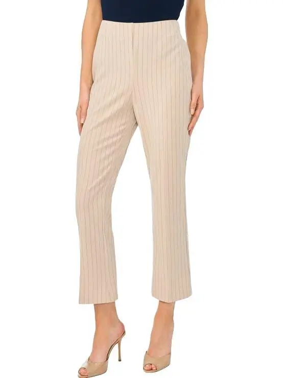 Halogen Pinstripe Kick Flare Ankle Pants - Stone