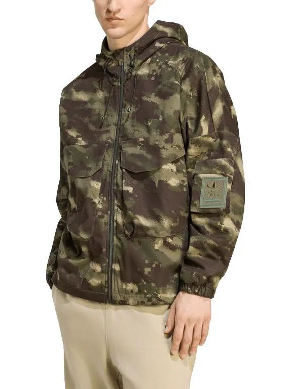 Adidas Camo Hooded Utility Jacket - Olive Strata