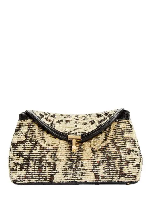 TOTEME Mini T-lock Paisley Jacquard Clutch - Rye/black