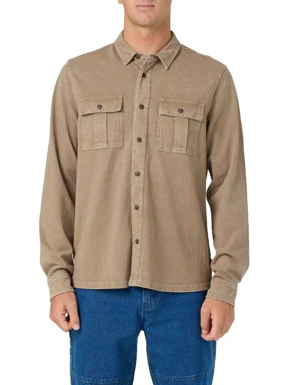 O'Neill Og Long Sleeve Cotton Button Front Shirt - Shroom