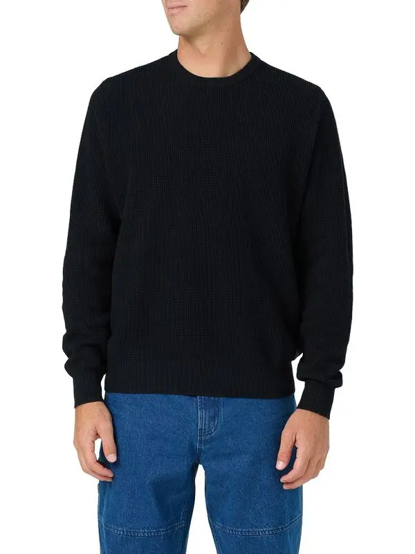 O'Neill Roscoe Waffle Knit Crewneck Sweater - Black