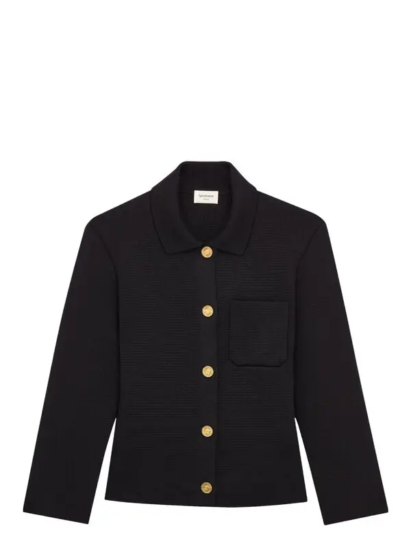 Saint Laurent Long-sleeved Cardigan With Cassandre Buttons - Black