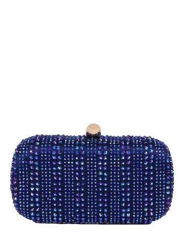 Badgley Mischka Harlow Crystal Minaudière - Navy