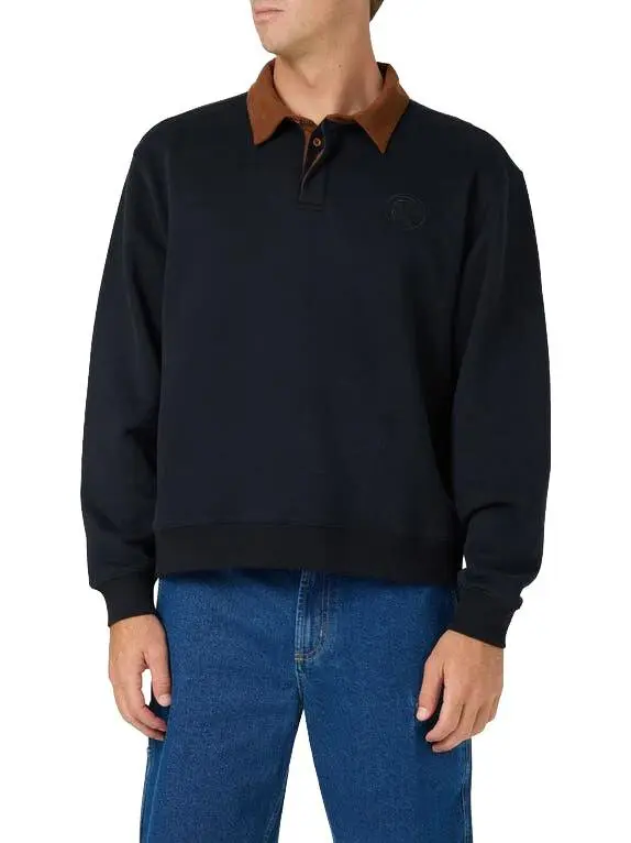 O'Neill Og Long Sleeve Fleece Rugby Shirt - Black