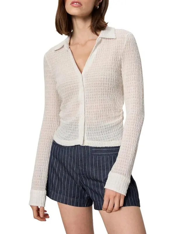 Sanctuary Juno Textured Button-up Top - Chalk