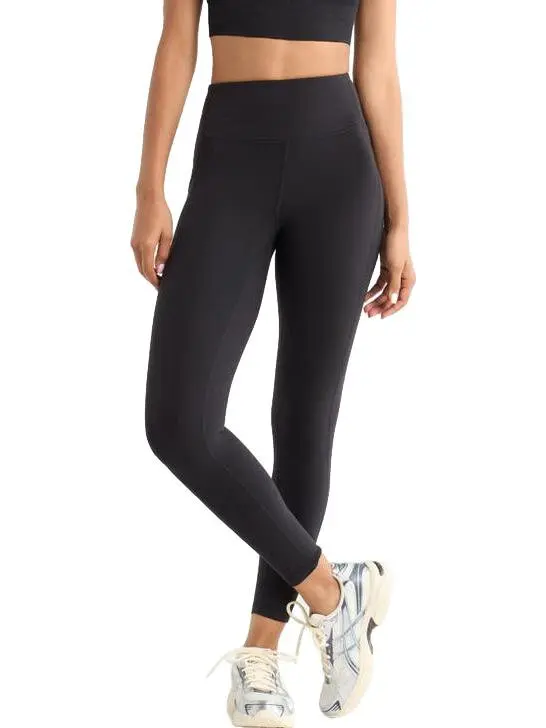 Zella Studio Luxe 7/8 High Waist Pocket Leggings - Black