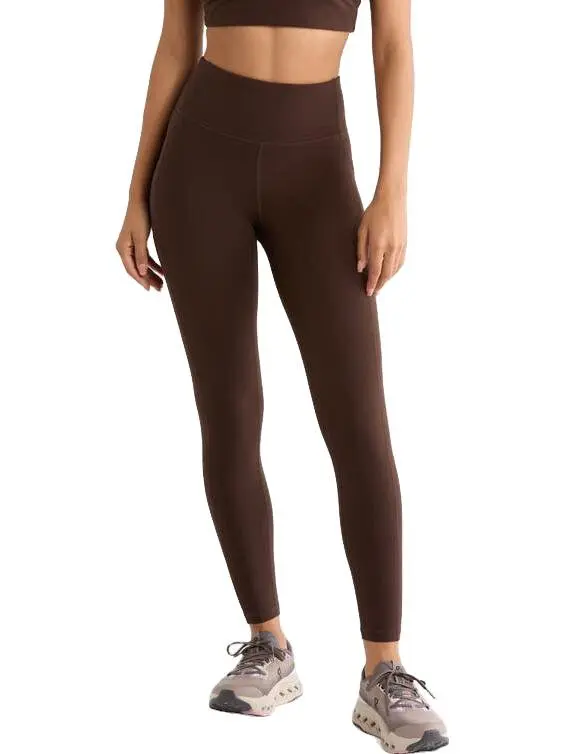 Zella Studio Luxe 7/8 High Waist Pocket Leggings - Brown Mole