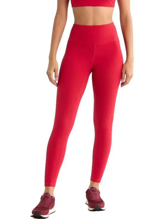 Zella Studio Luxe 7/8 High Waist Pocket Leggings - Red Jester